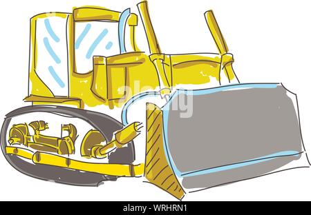 Gezeichnet Bagger auf weißem Hintergrund. Clipart auf weißen ...