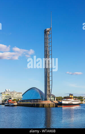 Blick nach Osten auf Glasgow graving Docks in Richtung Pacific Quay ...