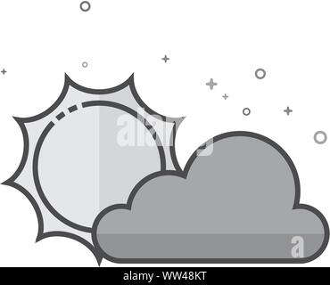 Vektor-Wettervorhersage – Graustufen-Symbolsatz. Meteorologie-Zeichen ...