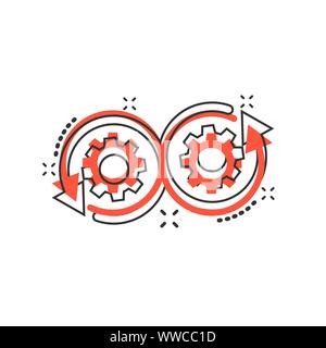 Entwicklung Symbol im Comic-stil. Devops vektor Cartoon Illustration ...