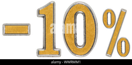 Metall-Ziffer 10, 10, isoliert auf weißem Hintergrund Stockfoto, Bild ...