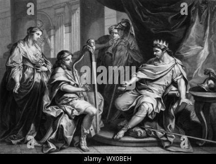 David spielt die Harfe Stockfoto, Bild: 6069471 - Alamy