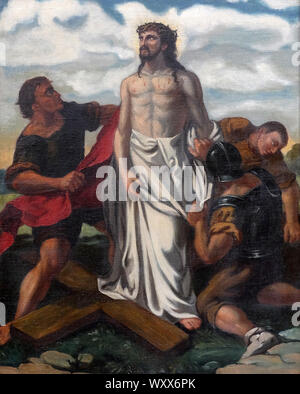 10. Kreuzweg, Jesus wird seiner Kleider beraubt Stockfotografie - Alamy