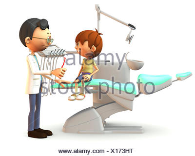 Zahnarzt Cartoon zahnärztliche Untersuchung Inspektion Gesundheitswesen ...
