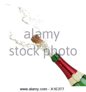 Sekt Spritzt aus Einer Sektflasche Sektkorken Knallen lassen Stockfoto ...