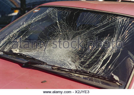Auto, Detail, Windschutzscheibe, Steinschlag, Unfall, Verkehr, Pkw ...