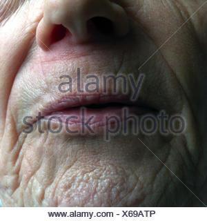 Senior, Blick, Mimik, Falten, Nahaufnahme, ganz in der Nähe, ältere ...