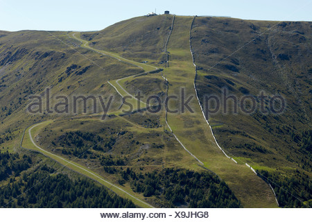 Skipiste im Sommer, aerial Foto, Aineck, Katschberg, Kärnten ...