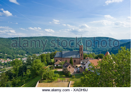 Blick von Bergfeste Dilsberg Burg gegen die katholische Kirche St ...