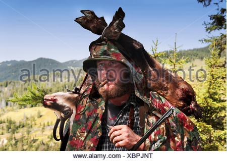 Jäger, Jäger, Beute, Gämse, Rupicapra, Glaubenbielen, Herbst, Herbst ...