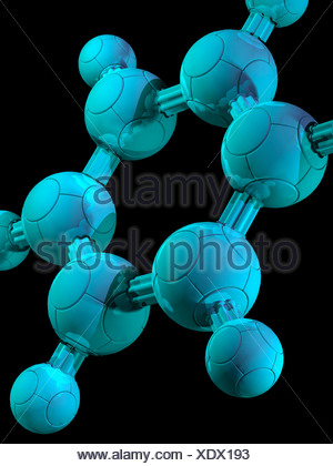 Molekulares Modell des Benzol Stockfoto, Bild: 15321755 - Alamy
