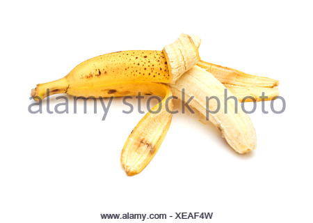 Die halbe Banane auf weißem Hintergrund Stockfoto, Bild: 310626687 - Alamy