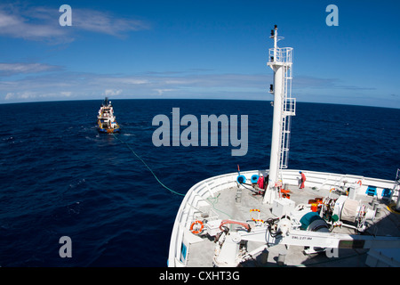 Buque sísmico CGG Alizé durante la operación de bunkering en línea con ...