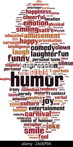 L'humour mot concept cloud. Collage de mots à propos de l'humour ...