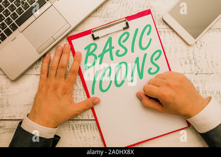Panneau d'écriture à la main icônes de base. Pictogramme ou idéogramme ...