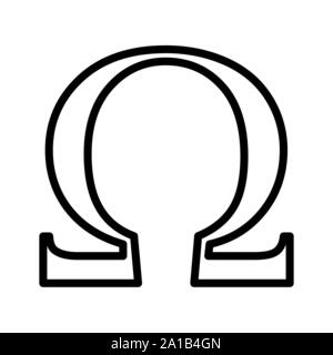 Lettre grecque omega icône, symbole Omega dans le cadre de la Grèce ...