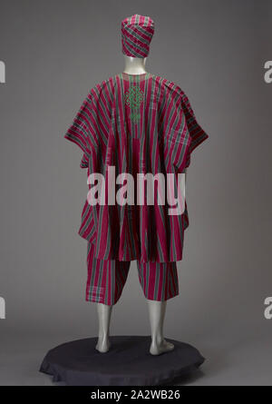 Vêtement d'homme (gbariye), Yoruba, années 80, coton, brodés avec du ...