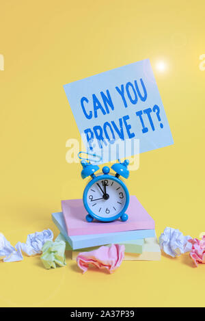 Affiche de texte montrant pouvez-vous le prouver. Concept Internet ...