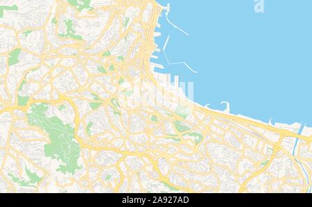 Plan de la ville urbaine d'Alger. Illustration vectorielle, affiche ...