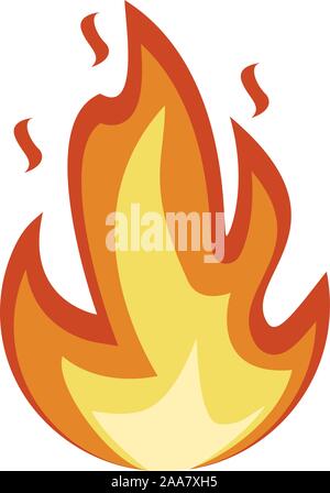 L'icône d'une flamme ou un feu allumé, emoji émoticône, danger Image ...