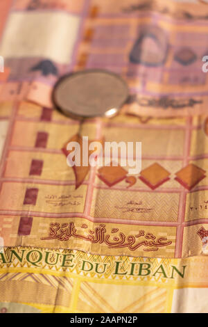 Une composition de la lire libanaise LL. Livre libanaise LBP billets et ...