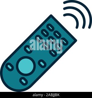 Vecteur d'icône de télécommande, signe plat rempli, pictogramme solide ...