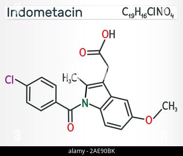 La molécule d'Indométacine est un médicament anti-inflammatoire non ...