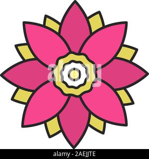 Icône de pictogramme LOTOS Flower Calm. Logo Lotus dessin animé symbole ...
