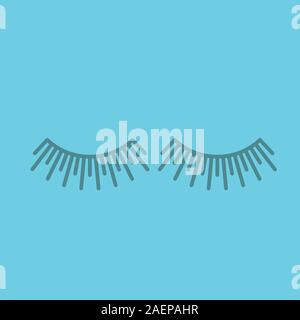 Icône de signe de cils. Symboles sur huit boutons de couleur. Vector ...