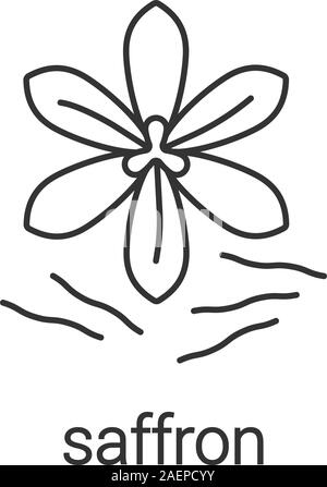 icône de ligne de safran, symbole de contour, illustration vectorielle ...