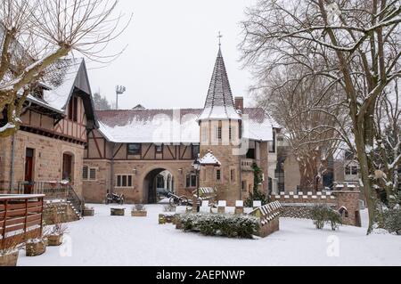 France, Moselle, Forbach, château du Schlossberg, château fort construit au 11ème ou 12ème ...