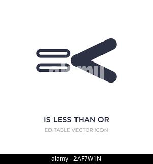 Est inférieure ou égale à icône sur fond blanc. Illustration à partir ...