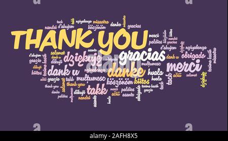 Merci mots graphiques. Merci International inscription en plusieurs ...