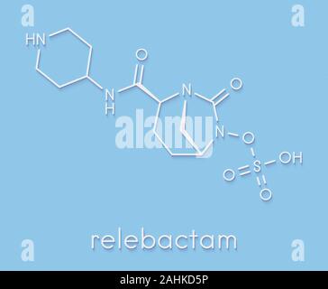Molécule de médicament de Relebactam. Inhibiteur de la bêta-lactamase ...