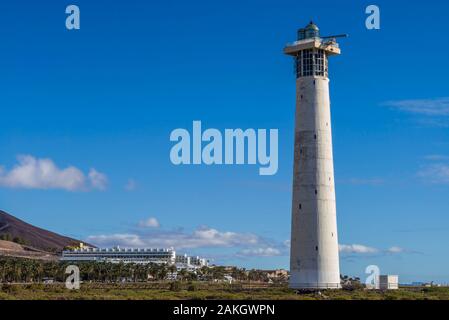 Faro de Morro Jable, Phare sur la plage de Morro Jable sur la péninsule ...