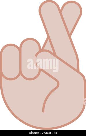 Les doigts couleur emoji icône. Chance, le mensonge, la superstition ...