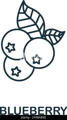 Icône de bleuets de la collection de fruits. Élément de ligne simple ...