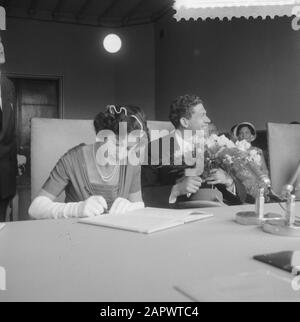 Mariage Ilse Wessel et Jaap Dubbelboer à Baarn, 15 juillet 1959, pays ...
