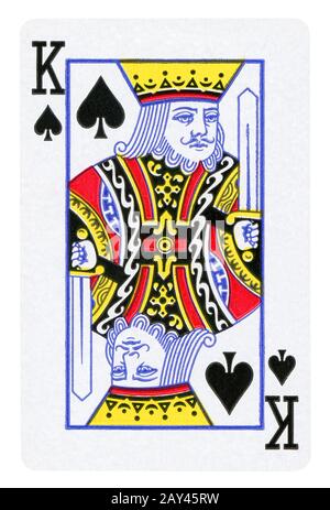 Le Roi de pique Vintage playing card - isolated on white (chemin inclus ...