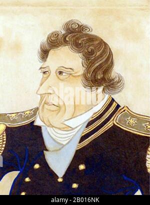 Portrait de Matthew C. Perry par un artiste japonais. Matthew Calbraith ...