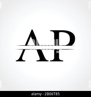 Lettre AP initiale avec le logo d'affaires moderne créative Typographie ...