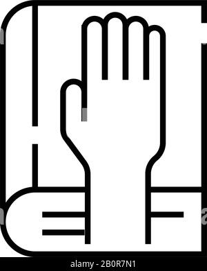 Icône de ligne d'adjuration, signe concept, illustration vectorielle ...