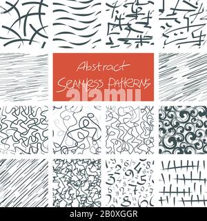 Jeu de 14 motifs et textures abstraits sans couture. Peut être utilisé ...