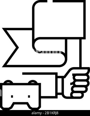 Guide touristique icône linéaire concept. Guide touristique vecteur ...