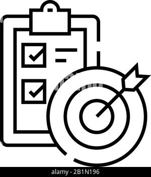 Les objectifs de l'icône Ligne concept. Les objectifs de l'entreprise ...