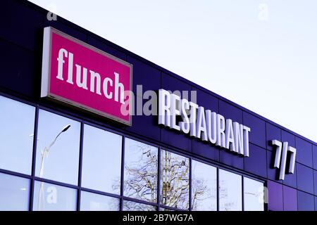 Flunch self service Français family restaurant menu image Photo Stock ...