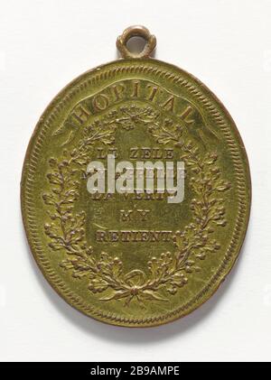 BADGE DE L'HÔPITAL 1793 ANONYME. 'Insigne d'hospitalière, 1793'. Bronze ...