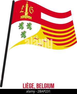 Drapeau Liège Vector Illustration sur fond blanc. Drapeaux des ...
