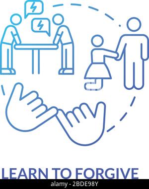 Apprenez à pardonner l'icône de concept. Conseils de relations d'amitié ...