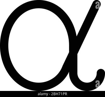 Lettre minuscule symbole grec alpha police icône contour noir ...
